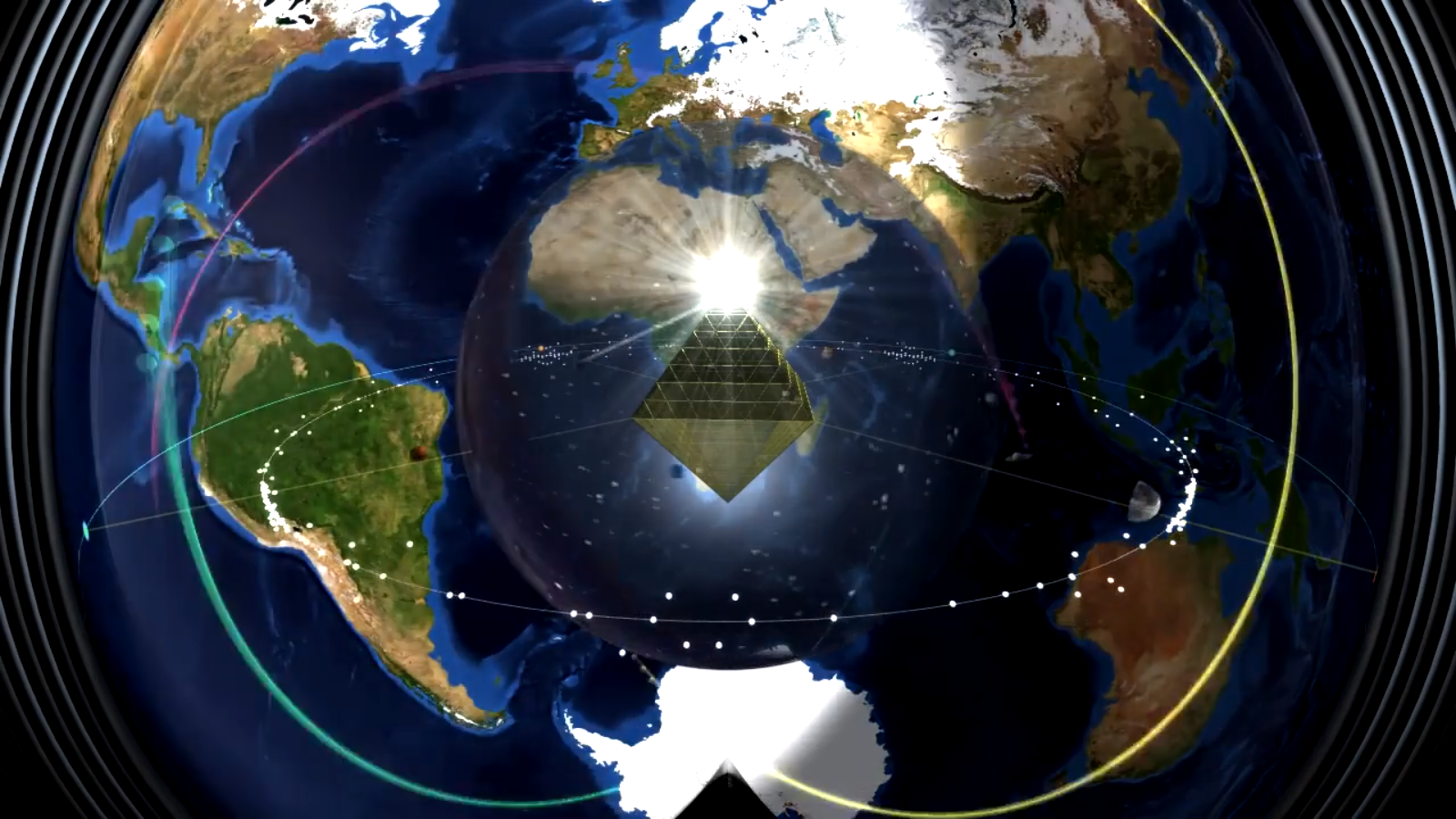 Contact > Earth is concave, stationary, with rotating central Solar.
